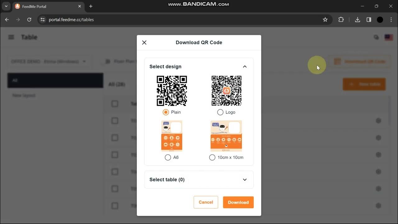 Create Table , Arrangement & QR Code Generation【FeedMe Tutorial Video】T Tech Solution Sabah ...