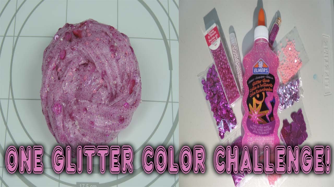 One Glitter Color Slime Challenge! - YouTube