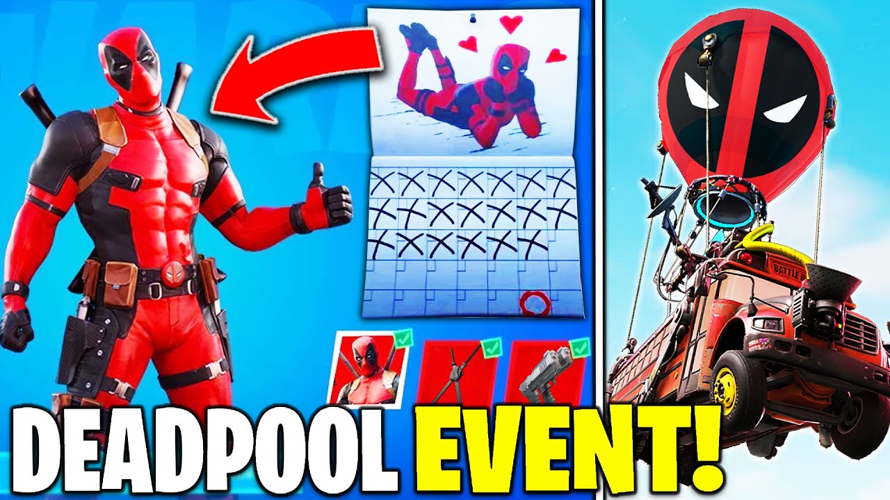 *NEW* DEADPOOL in Fortnite | Duel Pistols, Battle Bus, Cuddle Team ...