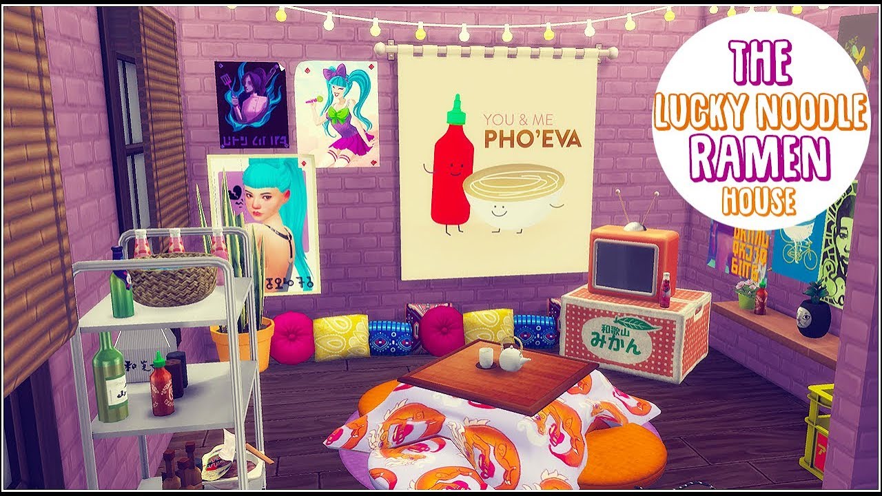 Sims 4: Lucky Noodle |Ramen Restaurant |CC 🍜🍤 - YouTube