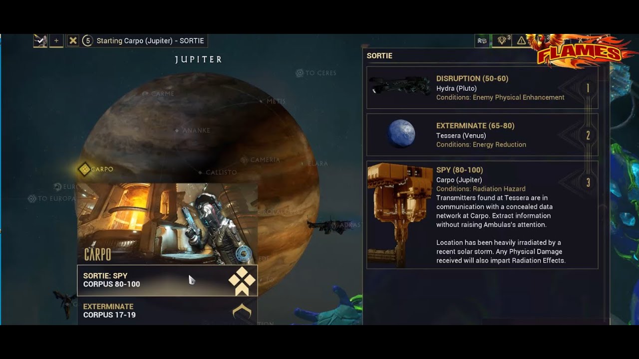 Warframe Carpo (Jupiter) Mission Spy level 80-100 - YouTube