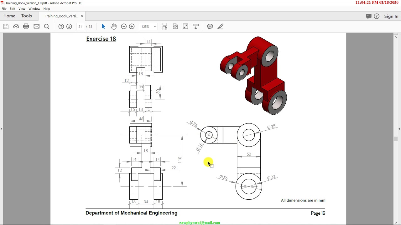 Solidworks Basic to Intermediate (Exercise_18) (Myanmar) - YouTube