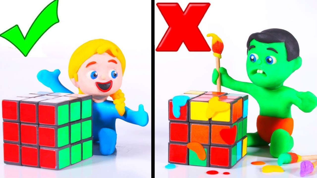 Kids Playing With A Rubik Cube Cartoons For Kids - YouTube