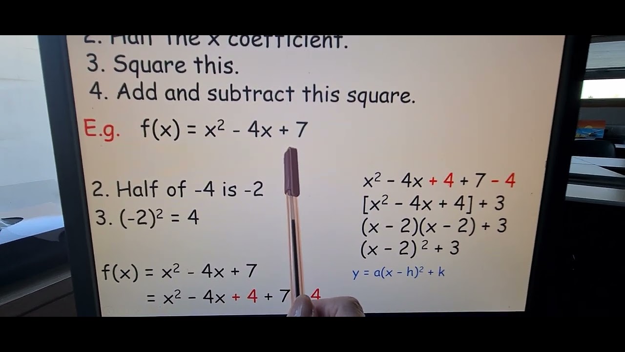 Completed Square Form (incl 4 Q&A) - YouTube