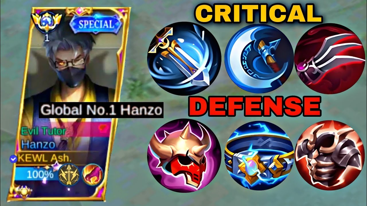 HYBRID HANZO CRITICAL TANK BUILD ( OP Build So far 🤫) - MLBB - YouTube