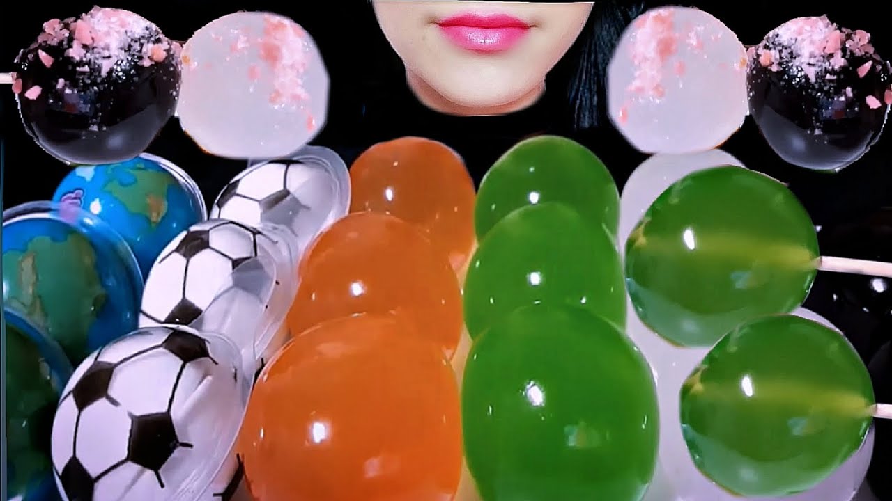 ASMR EATING COLORFUL JELLY BALLS #asmr #mukbang #jellyasmr - YouTube