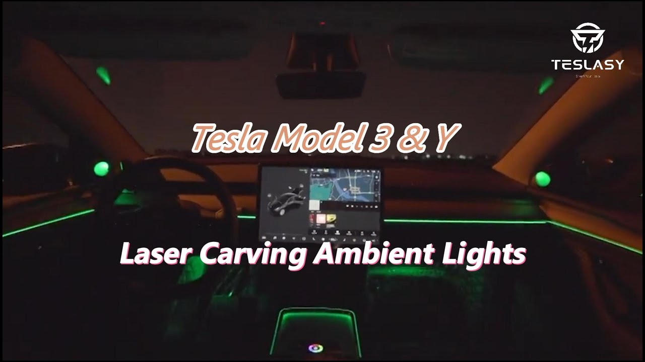 Installation for 2021+ Model 3/Y Laser Carving Ambient Lighting Upgrade ...