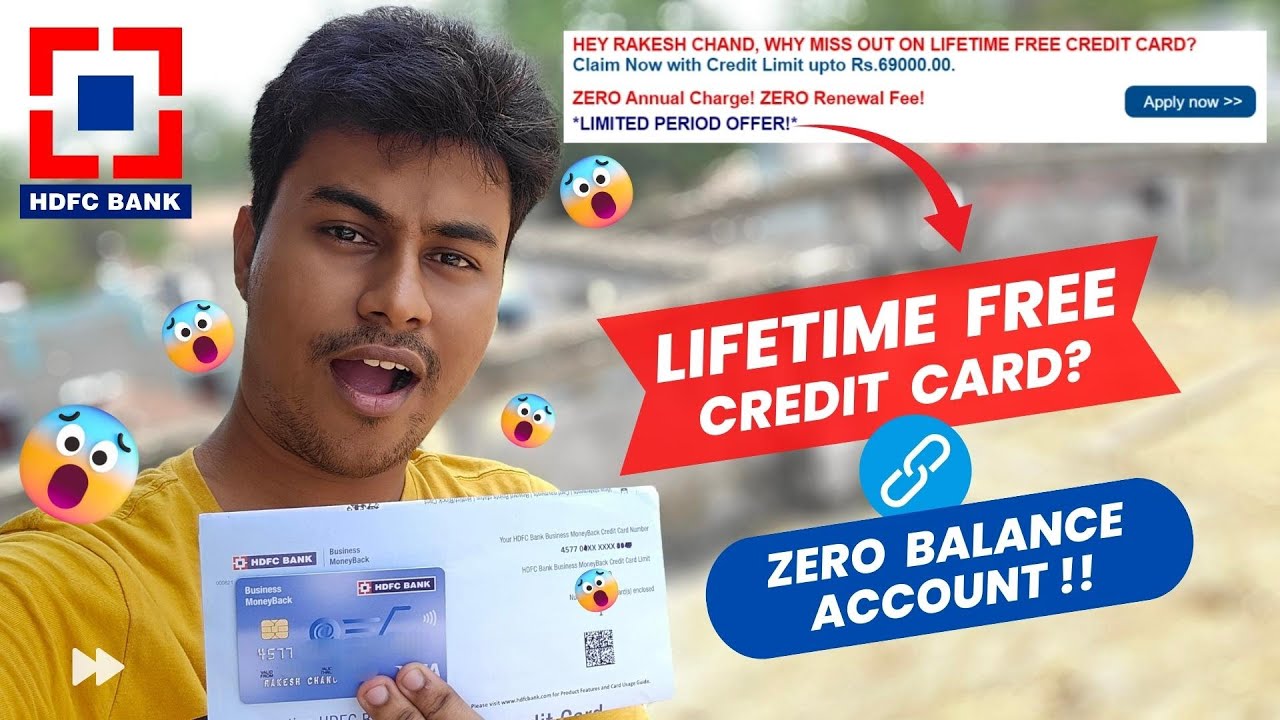 HDFC Zero Balance Bank Account With Lifetime Free Credit Card || HDFC ...