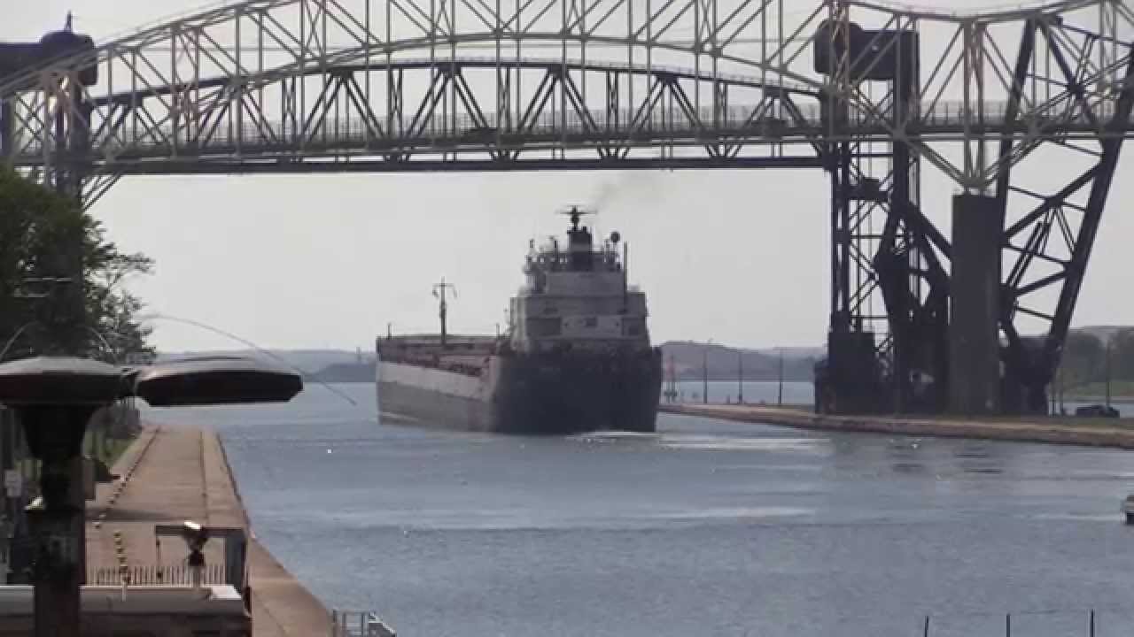 The Algowood Great Lakes Freighter Heads North From The Soo Locks ...