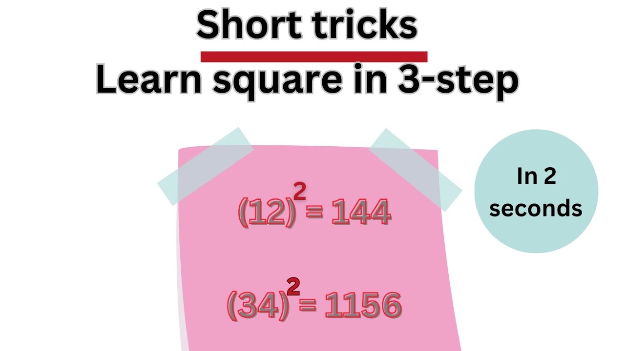 how to find square 1 to 100|vedic maths tricks Vadic master - YouTube