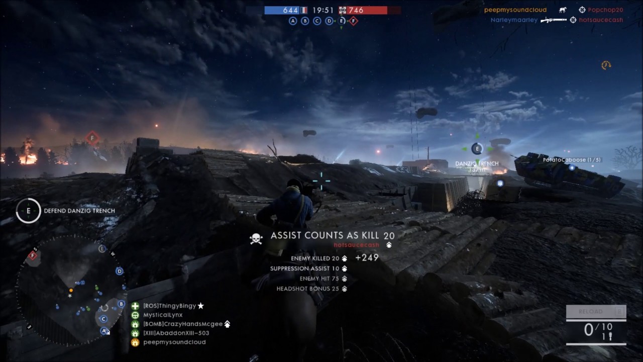 Battlefield 1 Nivelle Nights Assault and Scout Highlights - YouTube