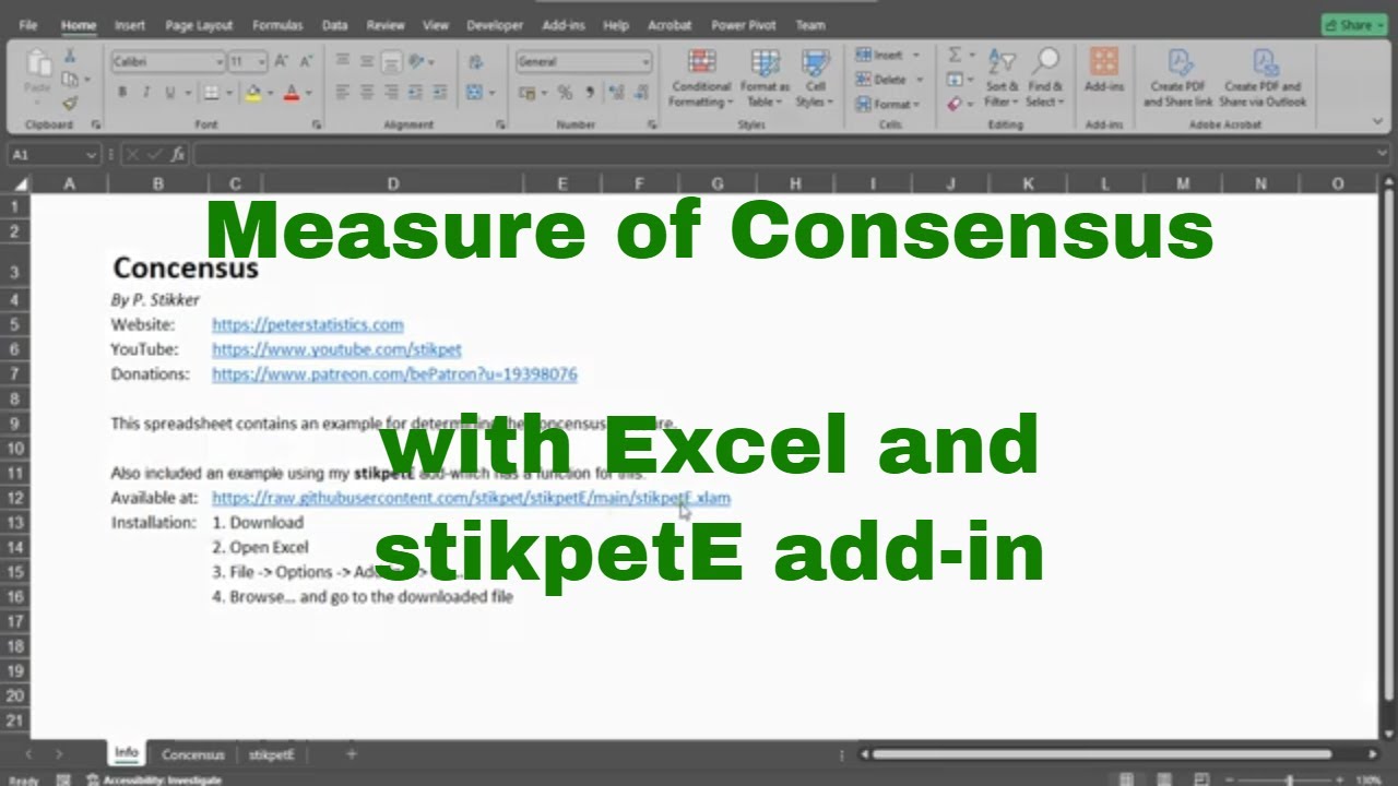 Excel - Measure of Consensus with stikpetE - YouTube