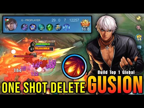 ONE SHOT DELETE!! 29 Kills Gusion KOF Skin Fast Hand Combo!! - Build Top 1 Global Gusion ~ MLBB