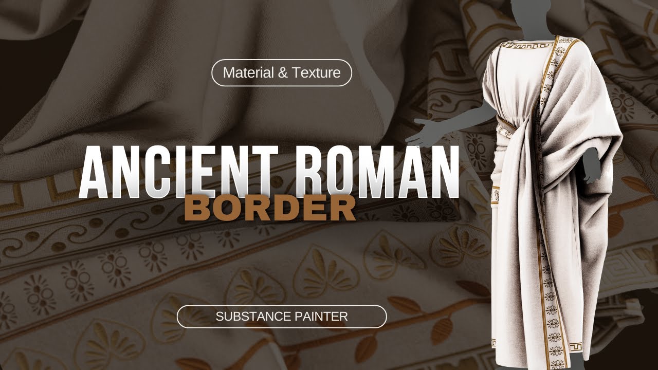 How Use Tileable Ancient Roman Clothes Border Patterns - YouTube