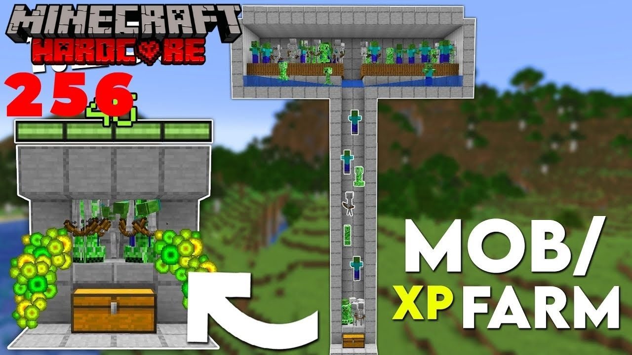 I built a MEGA MOB FARM in Minecraft Hardcore! - YouTube