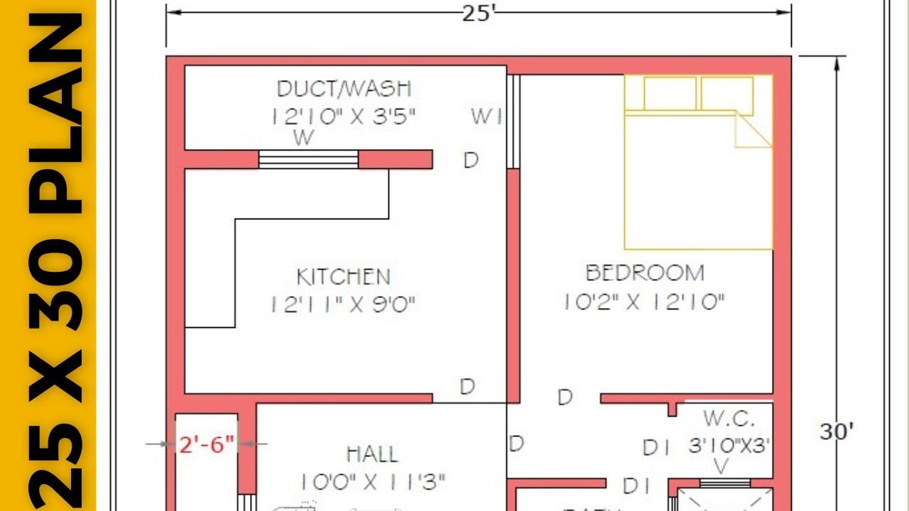 25x30 HOUSE PLAN II 25X30 GHAR KA NAKSHA II 25X30 HOUSE PLAN II NORTH ...