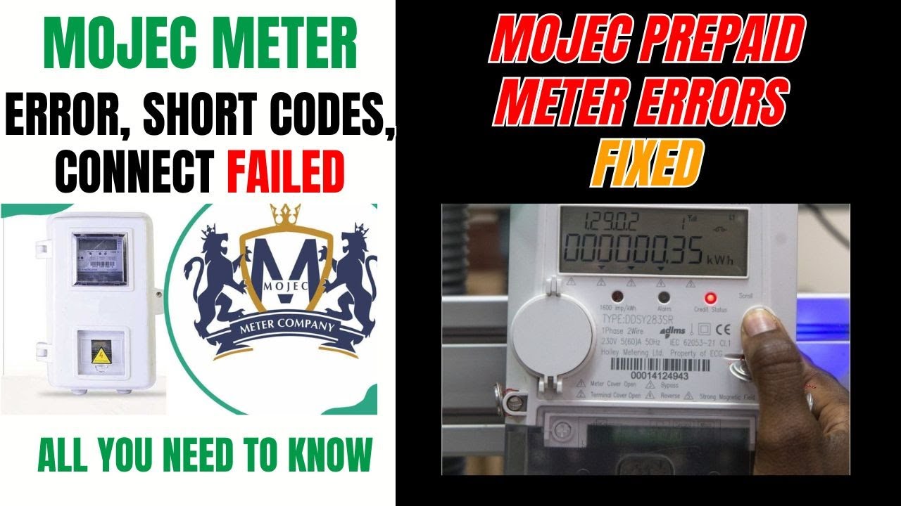 Mojec Meter Problems, Codes, Rejecting token, Balance, Error - YouTube