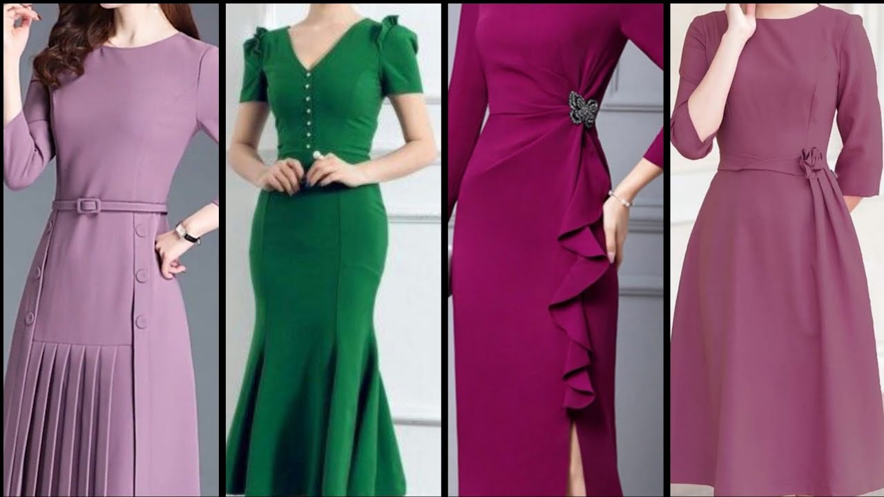 Stunning full amazing & beautiful office skater frocks outfits dresses ...