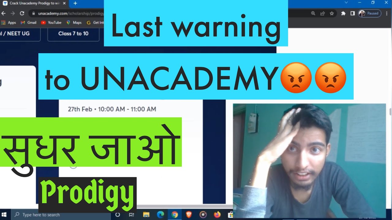 Last Warning to UNACADEMY 😡 | UNACADEMY Prodigy Update | Sunday Kharab ...
