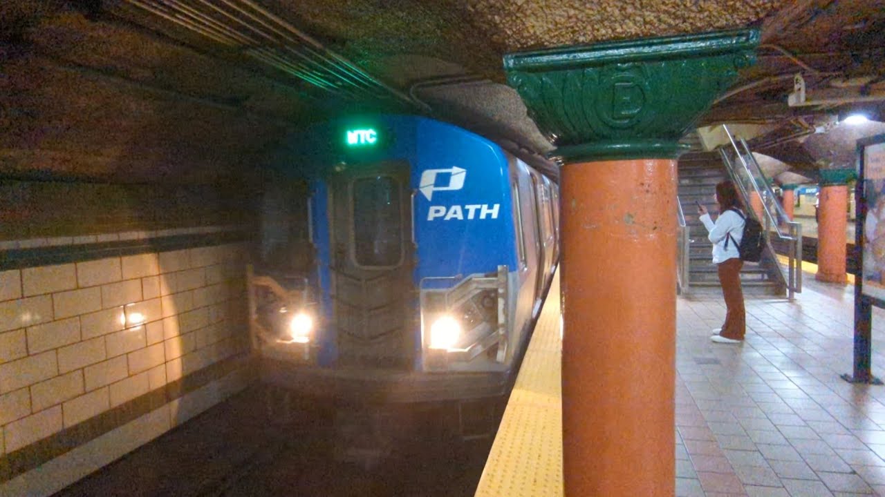 PATH: PA-5 Yellow & Green Line trains at Newport (9/22/2023) - YouTube