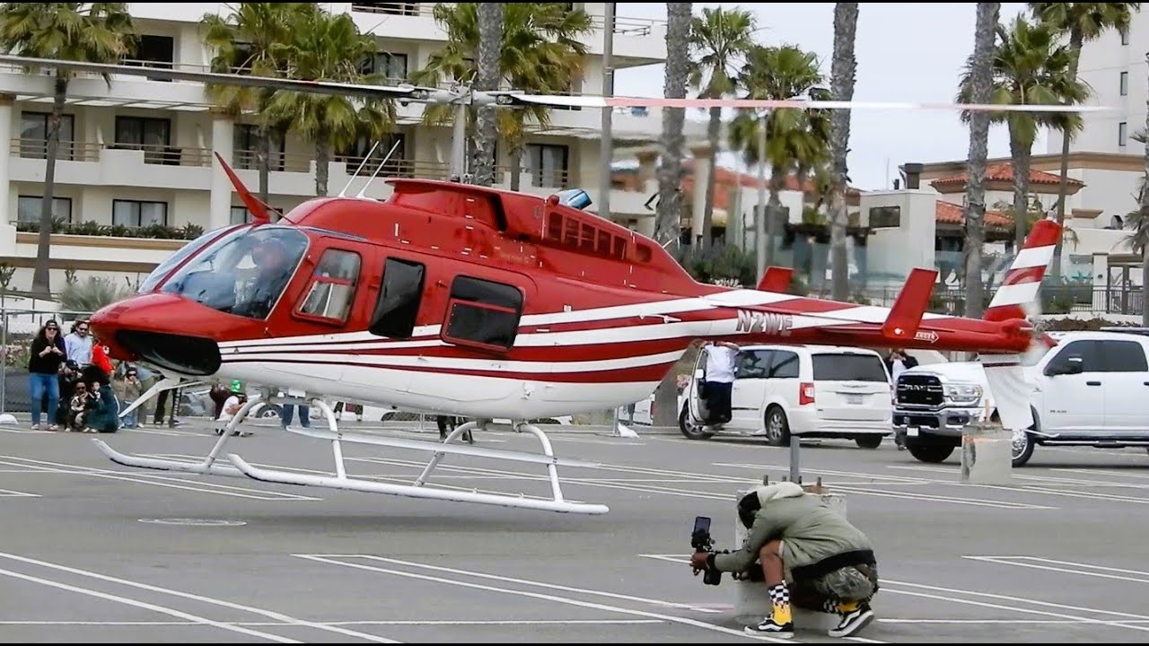 Bell 206L-4 LongRanger Start-Up & Departure Huntington Beach, CA N2WE ...