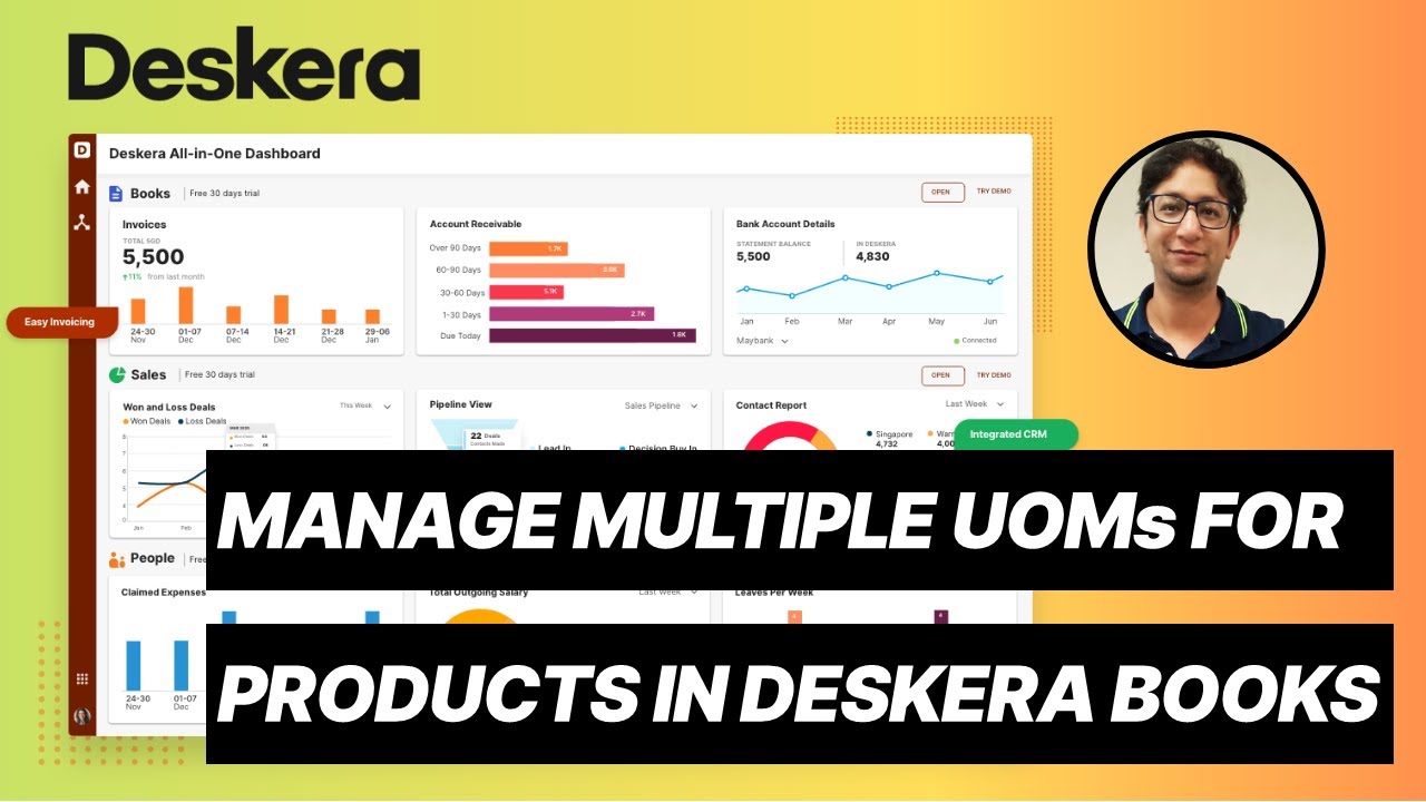How to manage Multiple UOM with Products in Deskera Books - YouTube