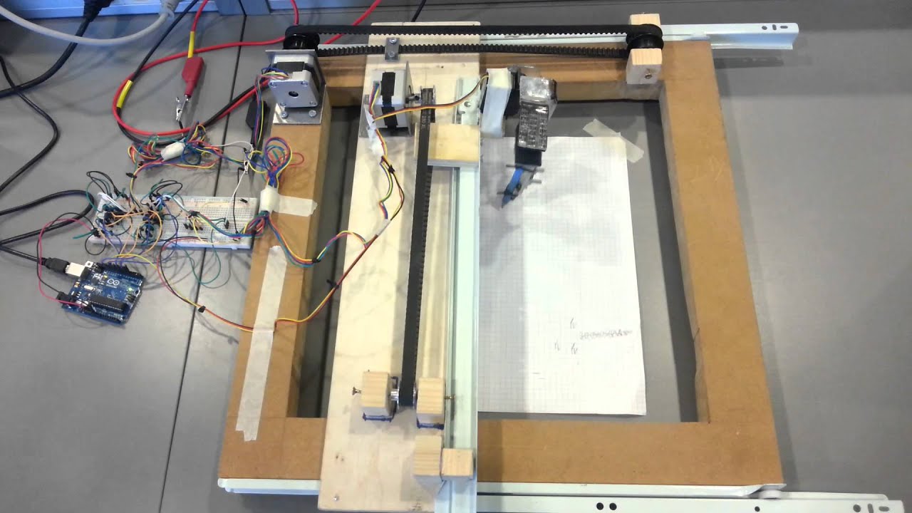 XY-plotter making my group's name's initials - YouTube