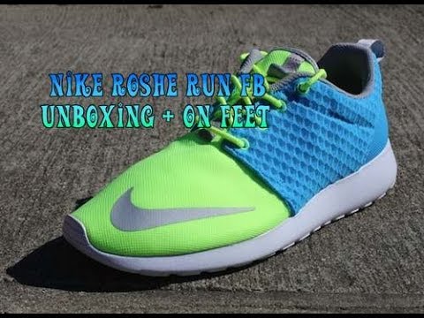 Nike Roshe Run FB 'Sprite' Unboxing | + On Feet - YouTube