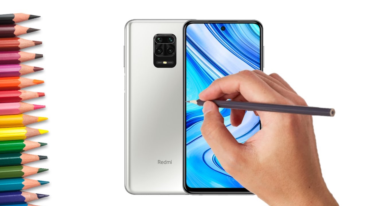 Redmi note 9 mobile drawing | Draw smartphone easy | Awesome drawing ...