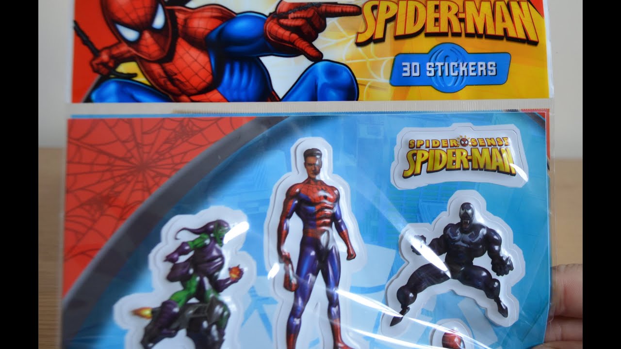 Marvel Spider-man 3D Stickers Superhero Awsome amazing Spiderman Toy ...