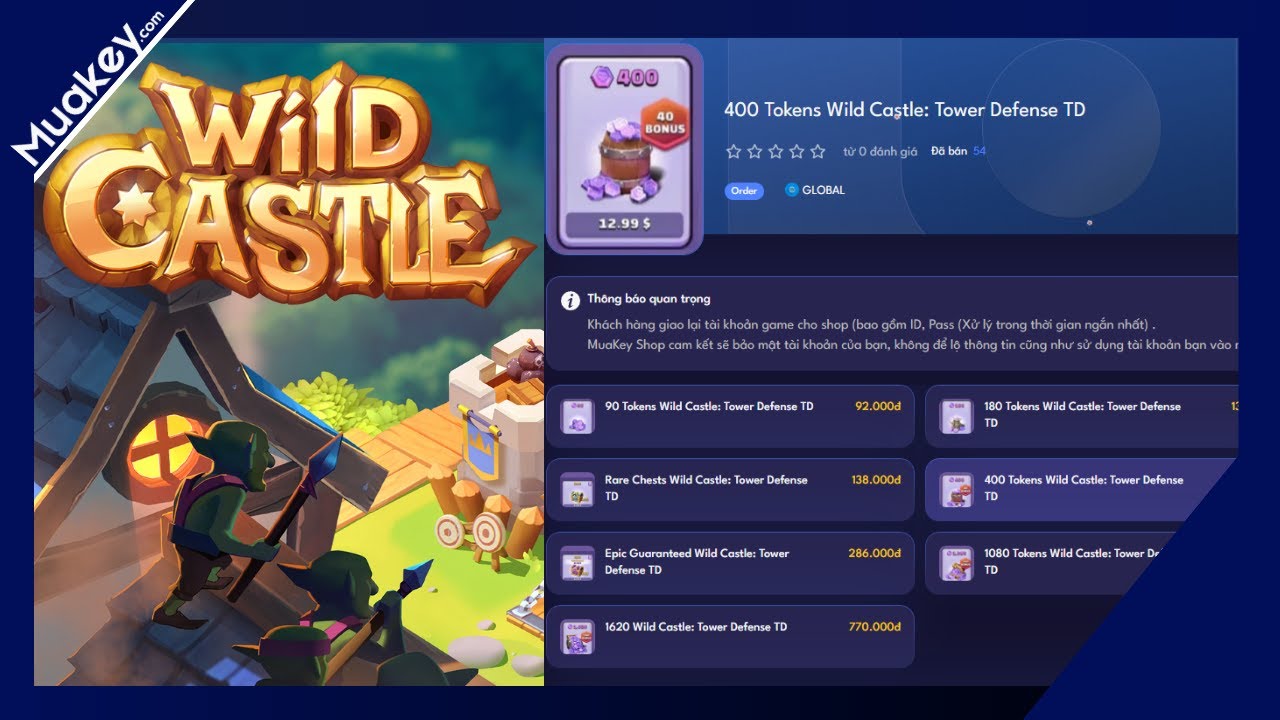 Hướng Dẫn Nạp Các Gói Tokens Wild Castle: Tower Defense TD Giá Rẻ Bằng ...