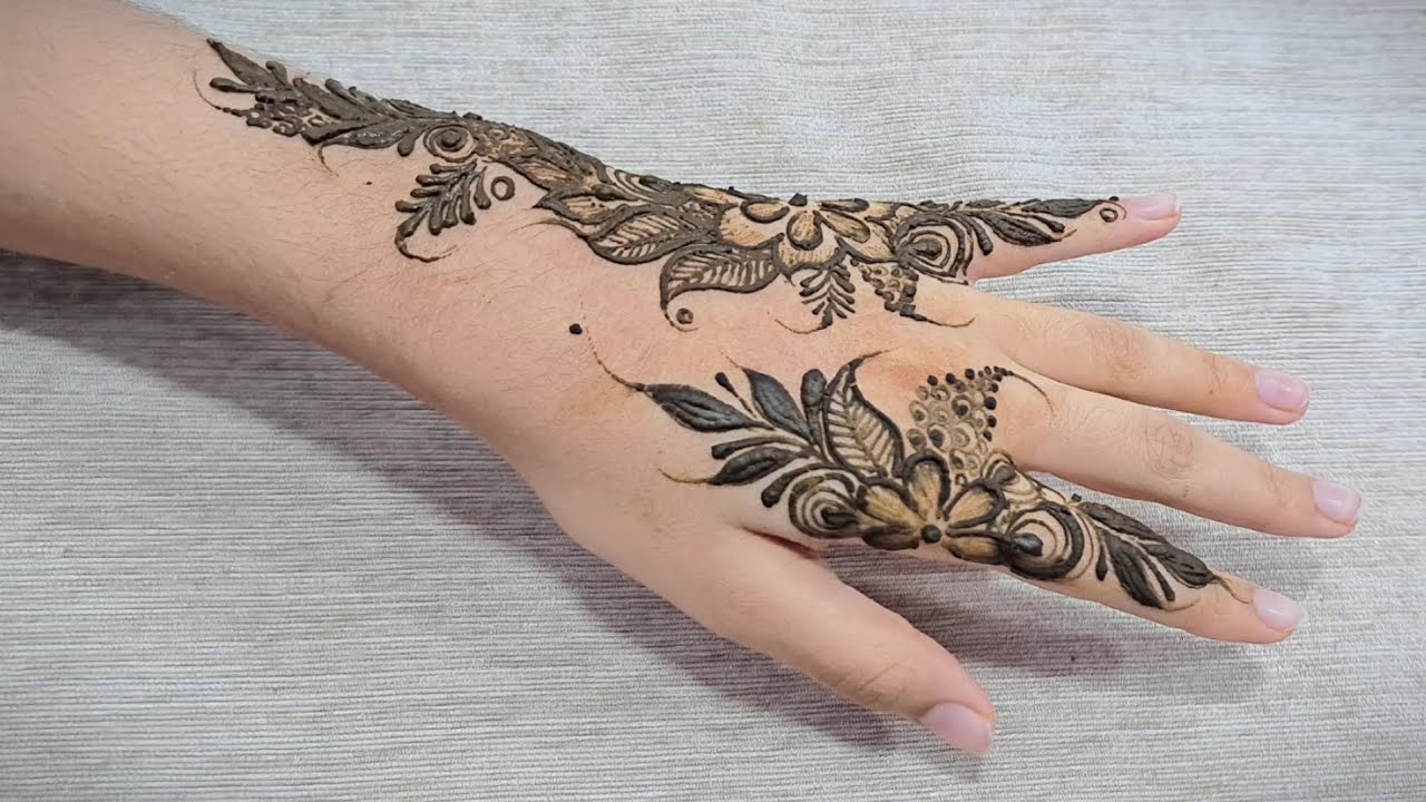 easy floral arabic henna/mehendi designs | simple khaliji back hand ...