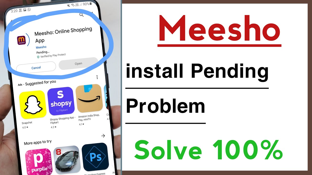 Meesho install Pending Problem, Play Store Install Pending Problem in ...
