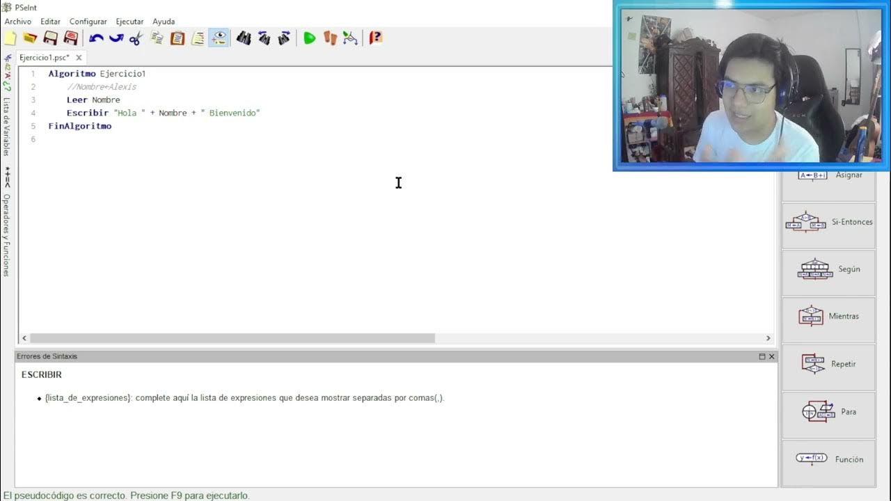 Resolviendo Ejercicios en PSeInt #1 - ¿Cómo leer e imprimir variables? - YouTube