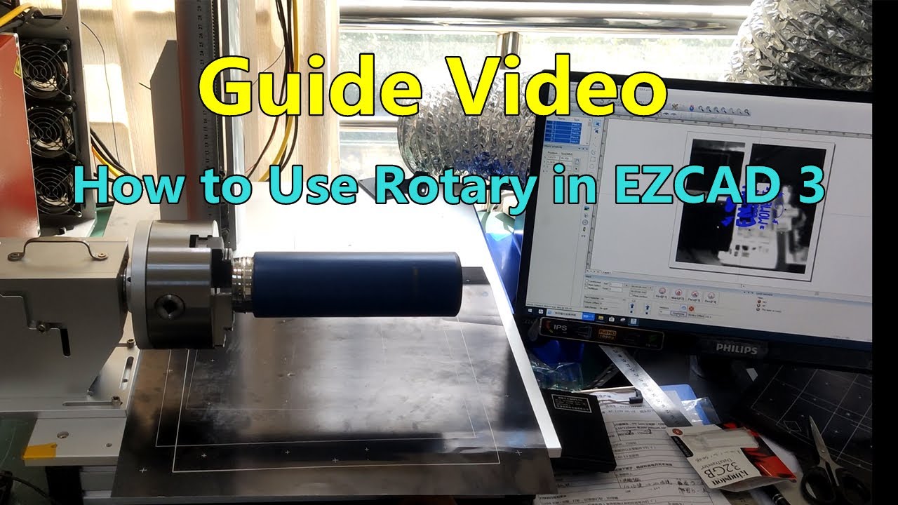 EZCAD 3 tutorials: How to use rotary to mark mugs/tumblers/cups/bottles in EZCAD 3-OV LASER ...