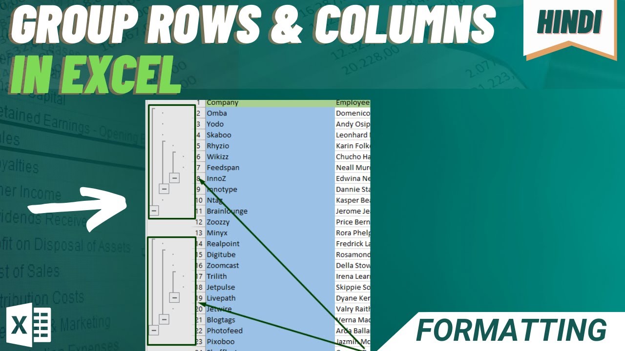 Group Rows And Columns In Excel Grouping In Excel Excel Tips Hindi Group Rows And Columns In Excel Grouping In Excel Excel Tips Hindi