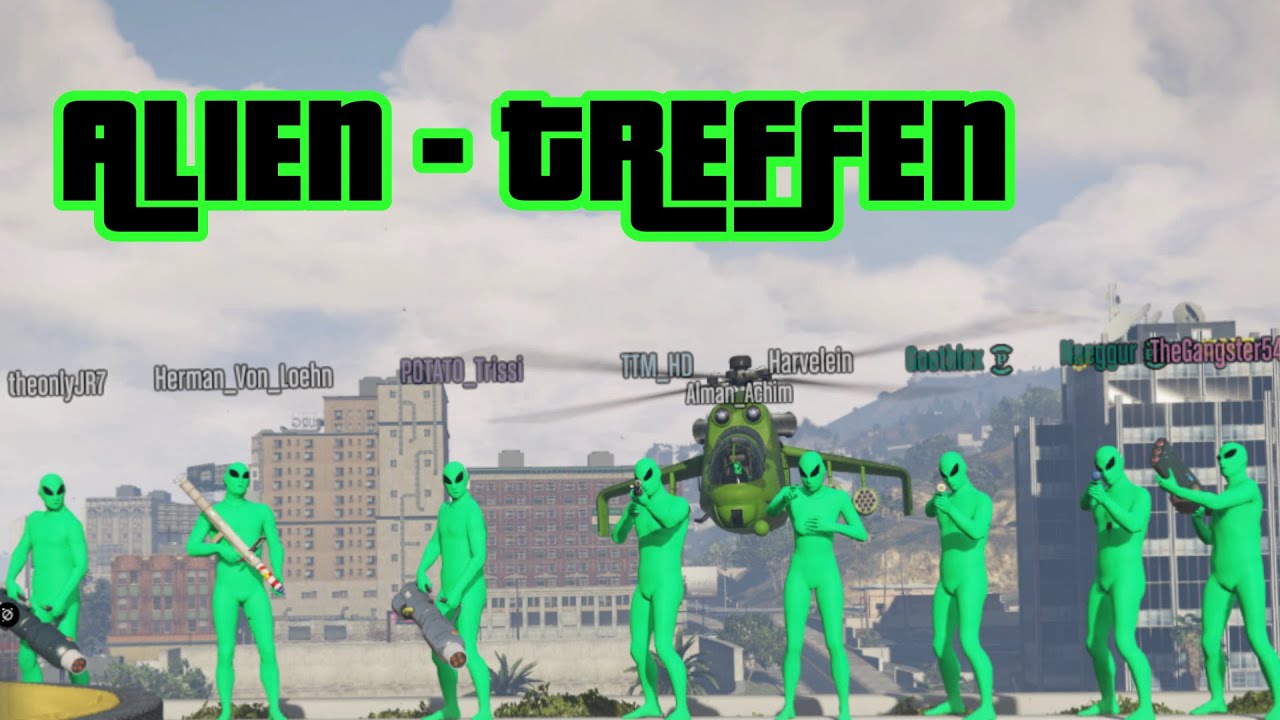 Green Alien Gang in GTA 5 Online - YouTube