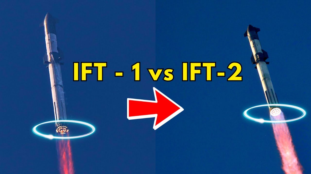 Starship Launch IFT-2 Vs IFT-1 : Perfectly Synced Side by Side ...