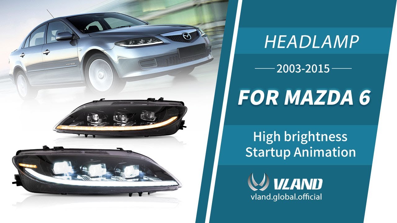 FOR MAZDA 6 HEAD LAMP With Sequential indicator headlight -VLAND - YouTube