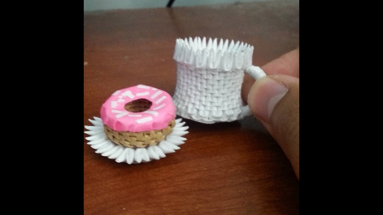 Donut and coffee cup - 3D origami - YouTube