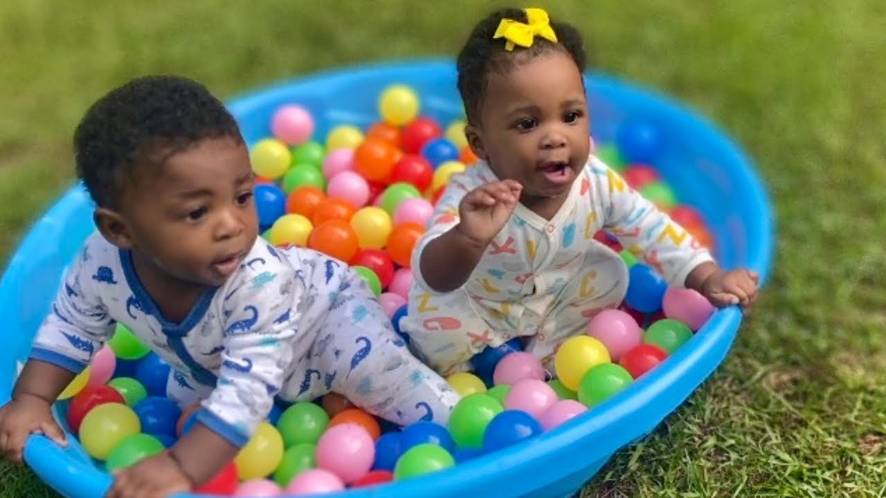 Fun Outside Activities For Kids | Playing With Colorful Balls | Baby ...