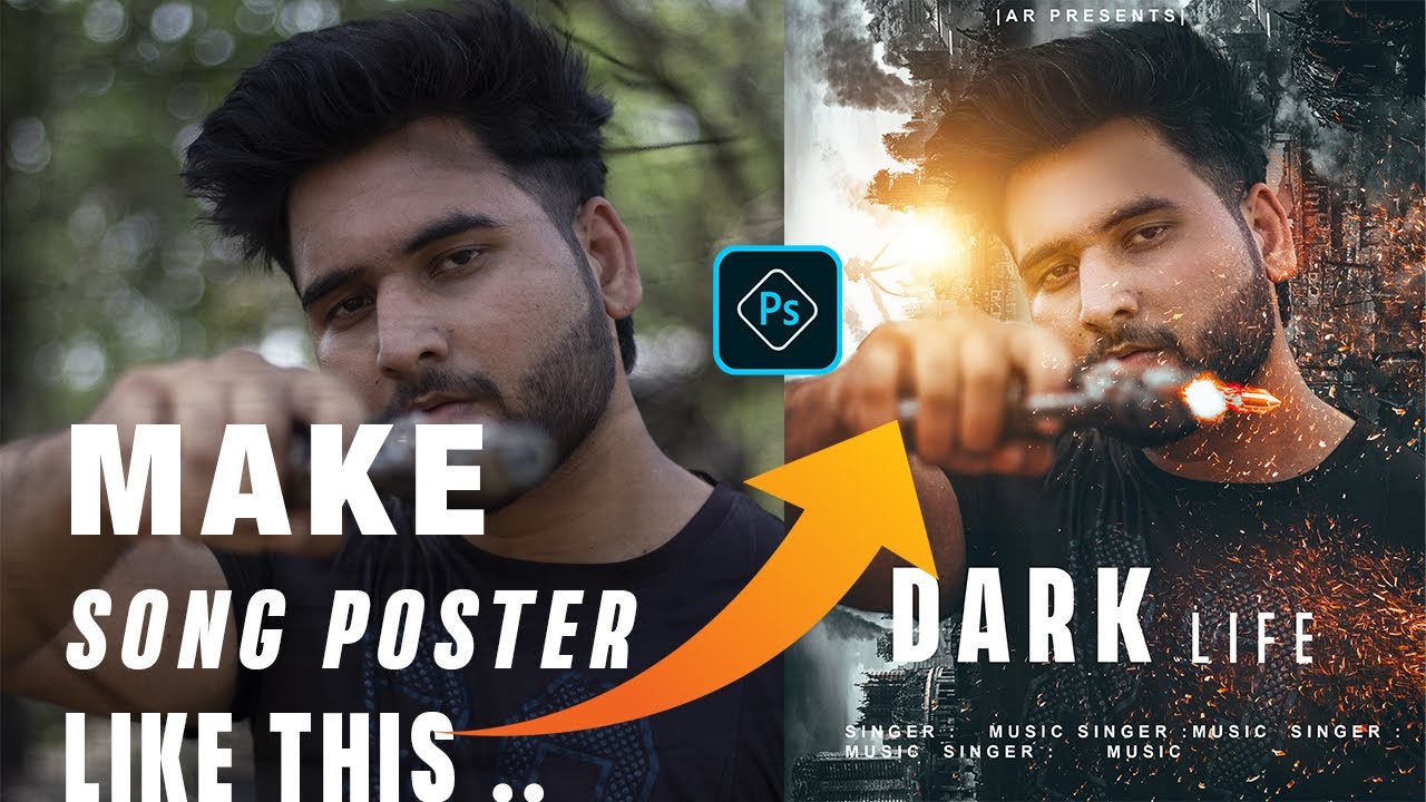 how to make song poster | how to make song poster in photoshop 2021 ...