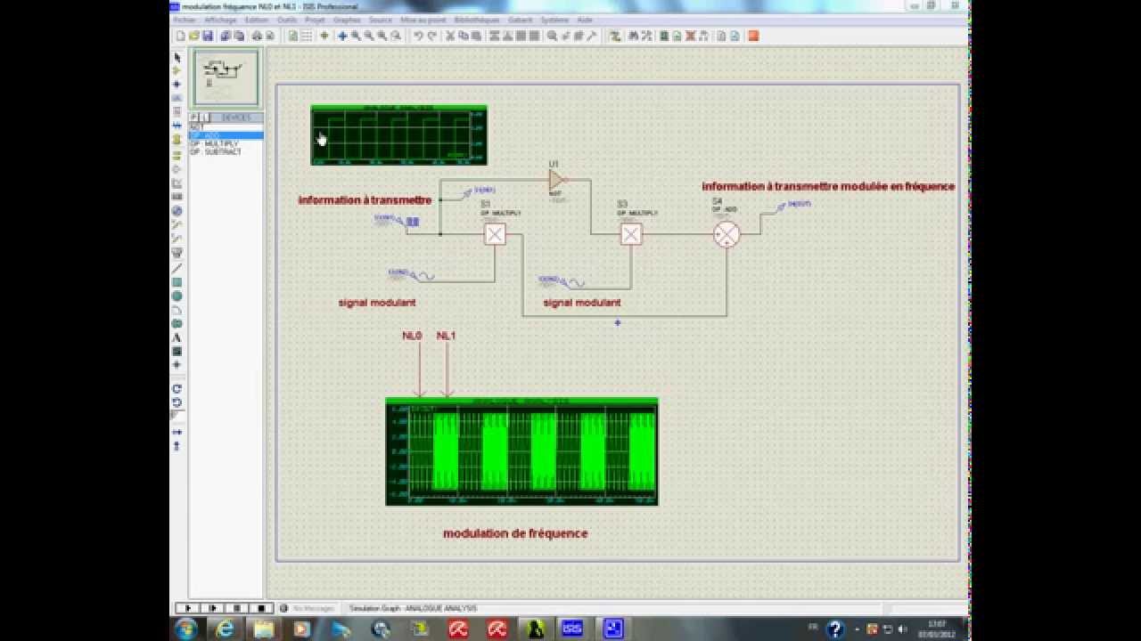 Explication de la Modulation de fréquence - Schéma sous ISIS Protéus - YouTube