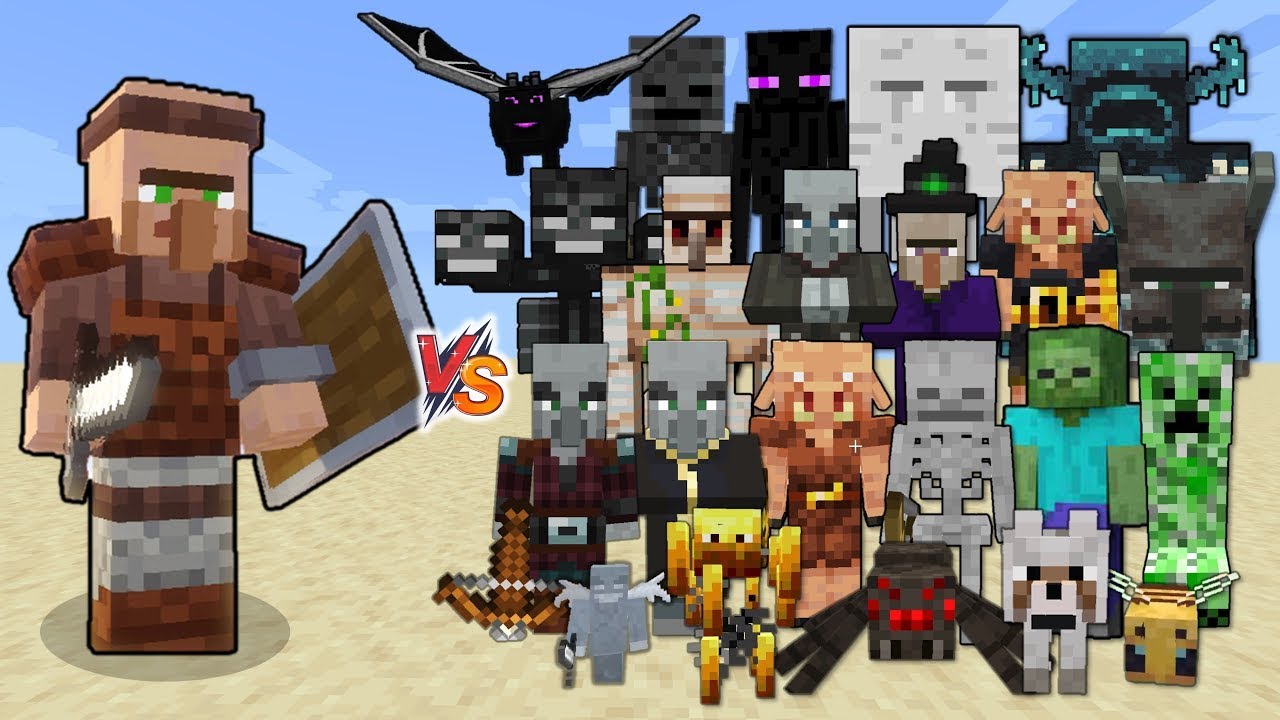 All Guards Vs All Illagers In Minecraft - YouTube
