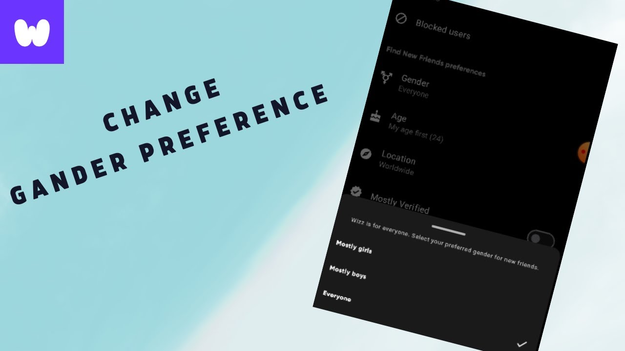 How to Change Gender Preferences in Wizz app - YouTube