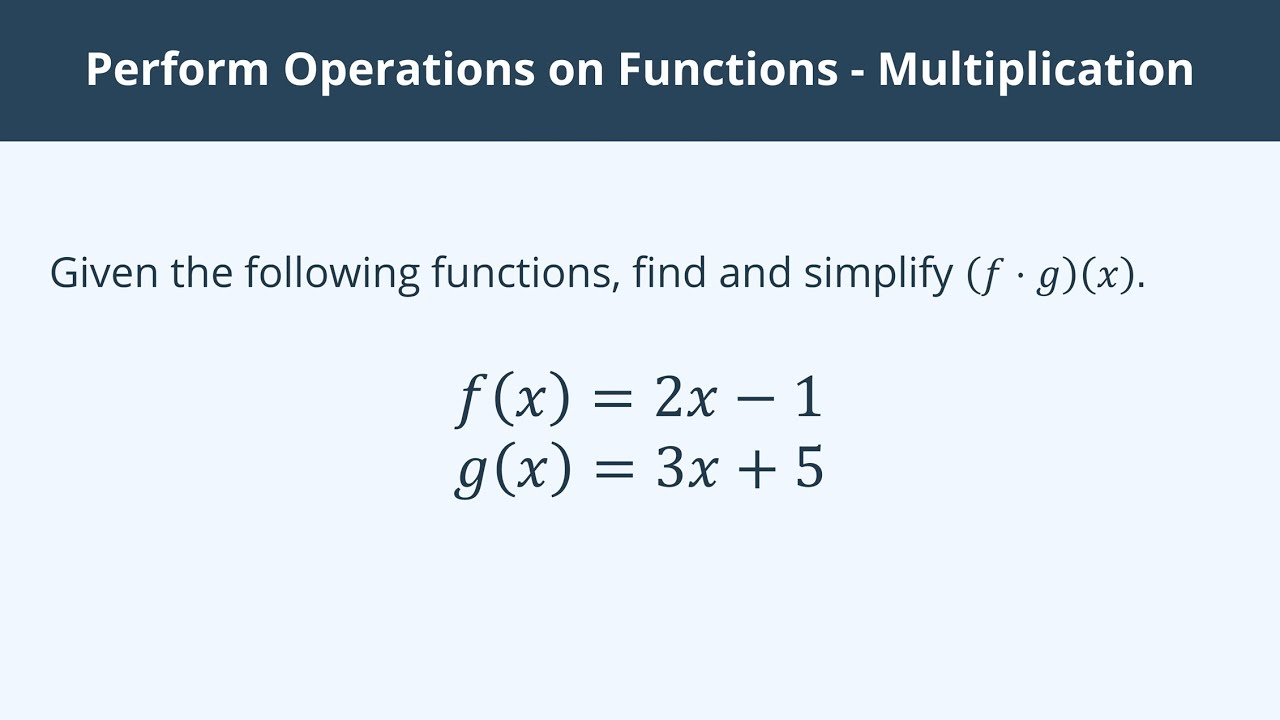 Perform Operations on Functions - Multiplication - 2 - YouTube