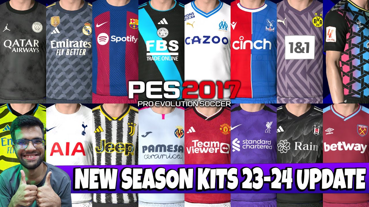 PES 2017 | NEW SEASON KITS 23-24 UPDATE V13 - YouTube