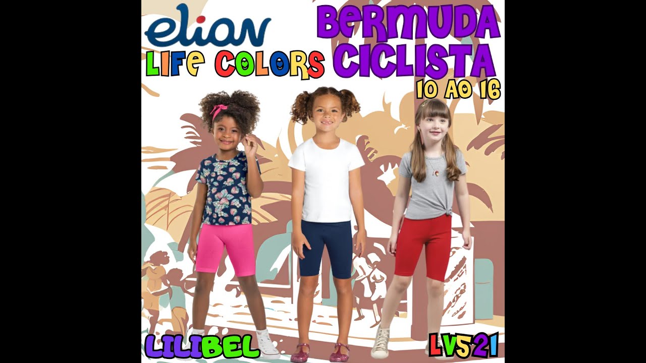 LV521 - ELIAN LIFE COLORS BERMUDA CILCISTA 10 AO 16 - YouTube