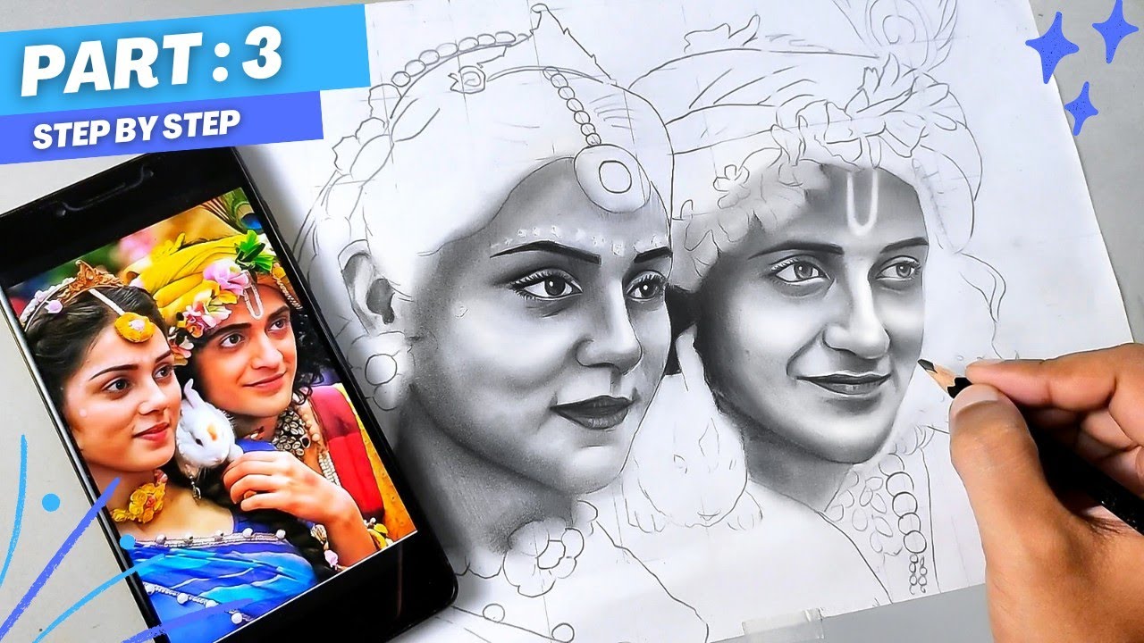 Sumedh Mudgalkar Drawing Tutorial || Mallika Singh Drawing || Radha ...