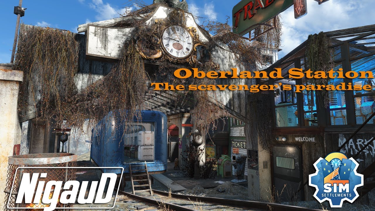 Fallout 4 - Oberland Station - The scavengers' paradise (Sim Settlements 2 build tour) - YouTube